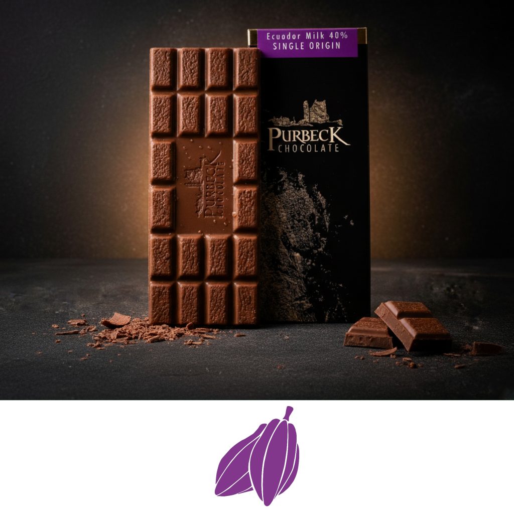 Ecuadorian Milk 40% with Mint ~100g - Purbeck Chocolate