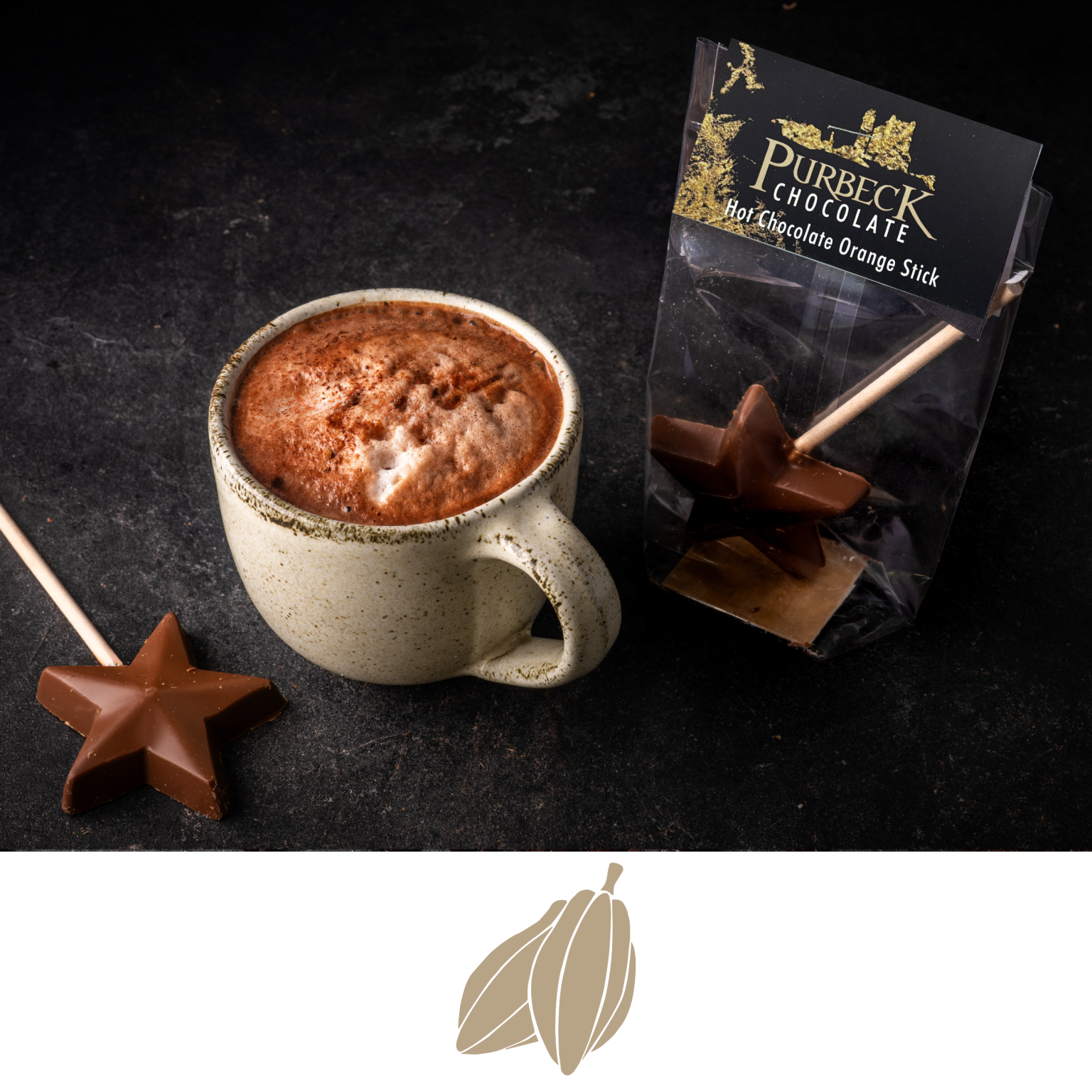 Hot Chocolate Orange Stick - Star - Purbeck Chocolate